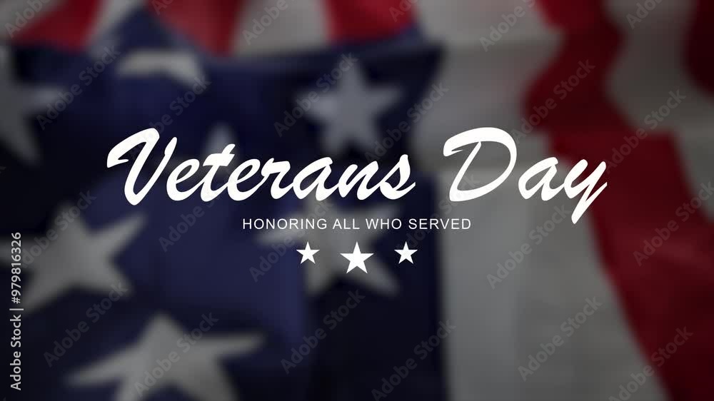 Thank you veterans. Happy Veterans Day Text Animation waving USA flag ...