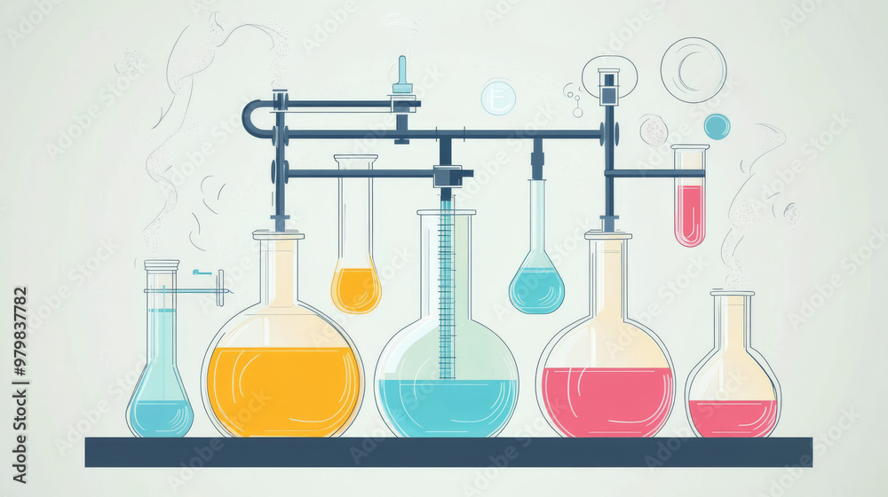Filtration process diagram: solid-liquid mixture separation. Chemistry ...