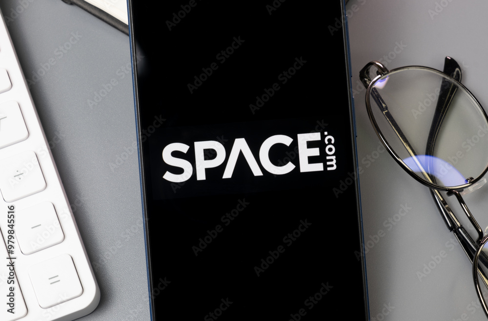 New York, USA - 30 August 2024: SPACE.com Logo on Phone Screen, Company ...
