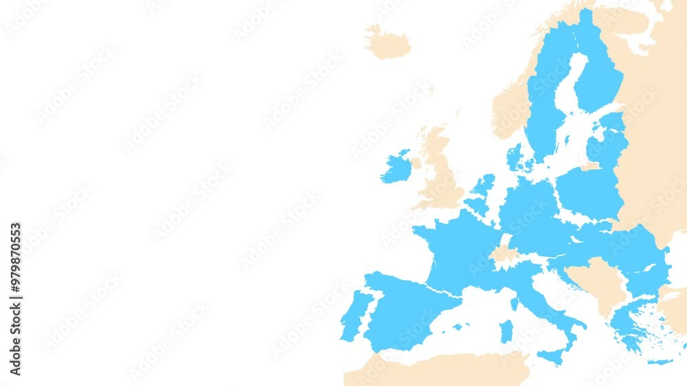 European Union map animation. Animation of connecting all Europe ...