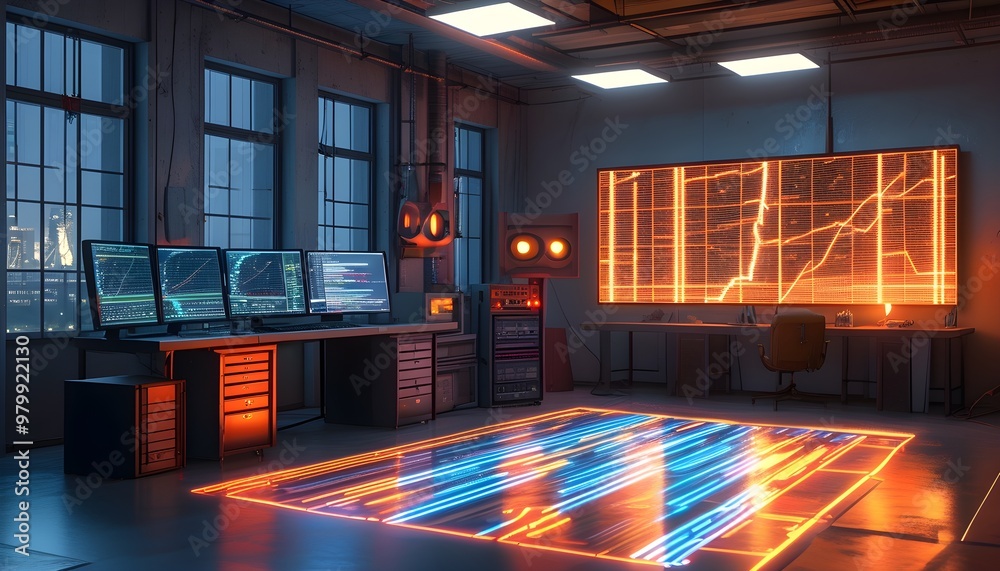 Dynamic radar chart illuminated by studio lighting, featuring bold ...