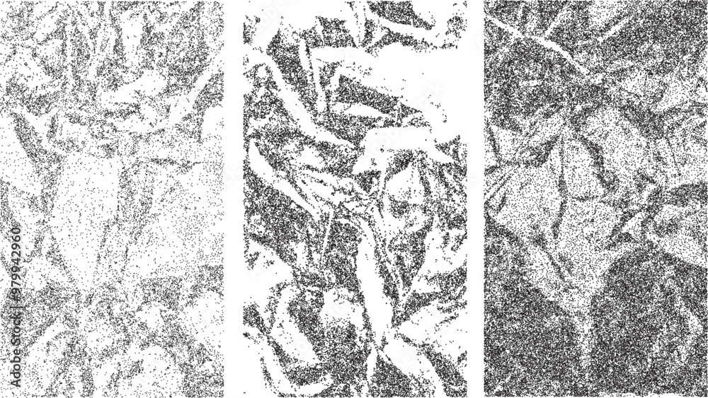 set of black overlay stipple background transparent texture crumpled ...