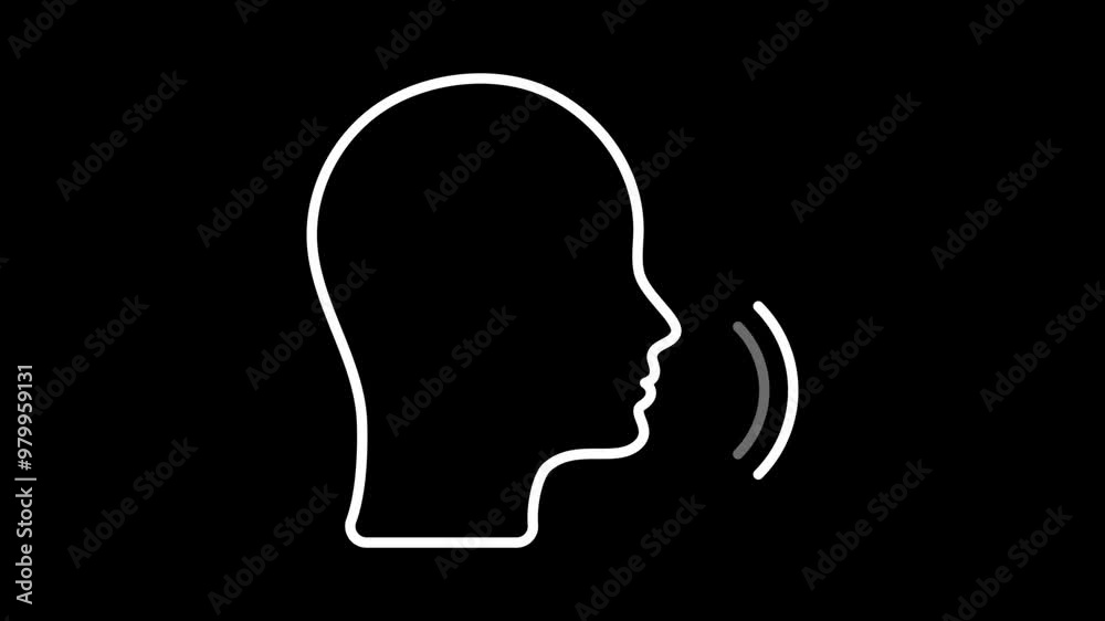 Icon of a person in a conversation. Talking head, profile, silhouette ...