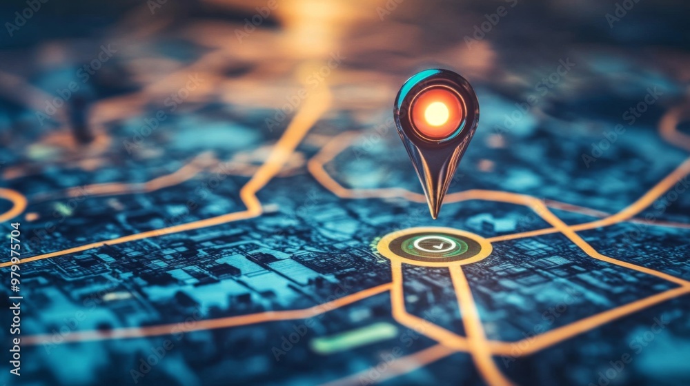 Map highlighting specific locations for efficient route planning and ...