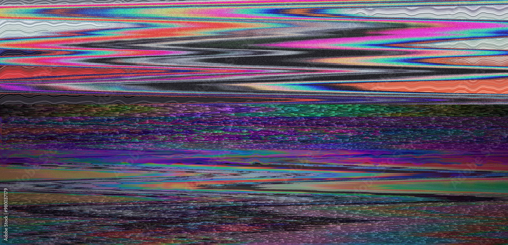 Digital representation of a television screen with static interference ...