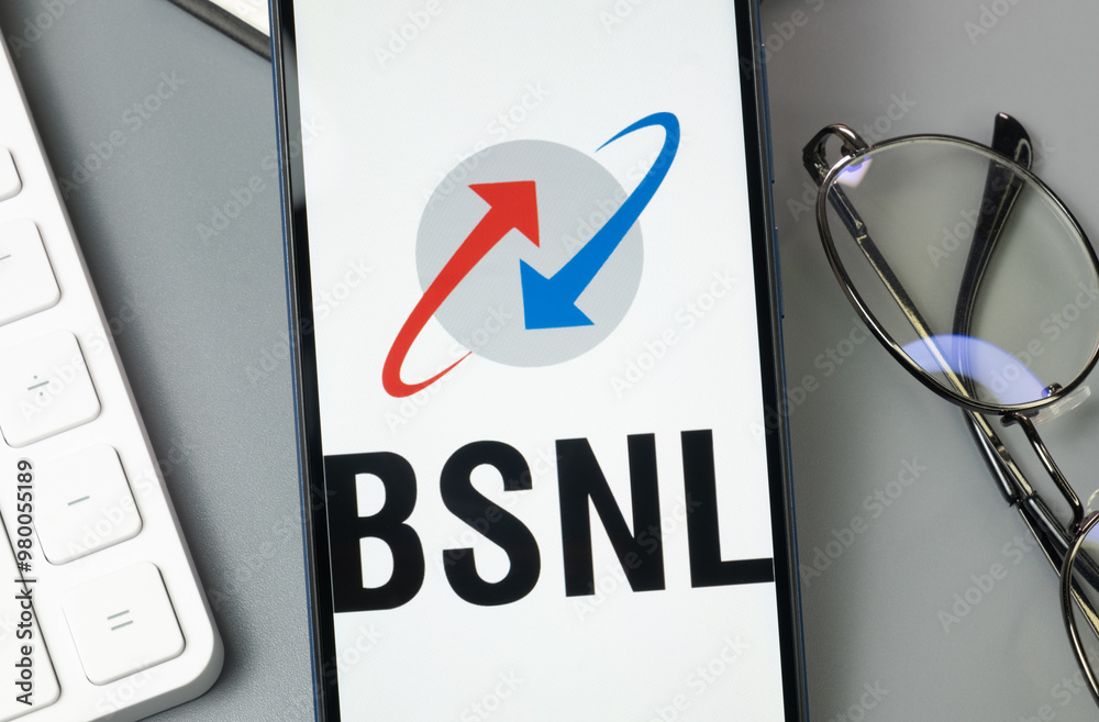 New York, USA - 30 August 2024: BSNL Logo on Phone Screen, Company Icon ...