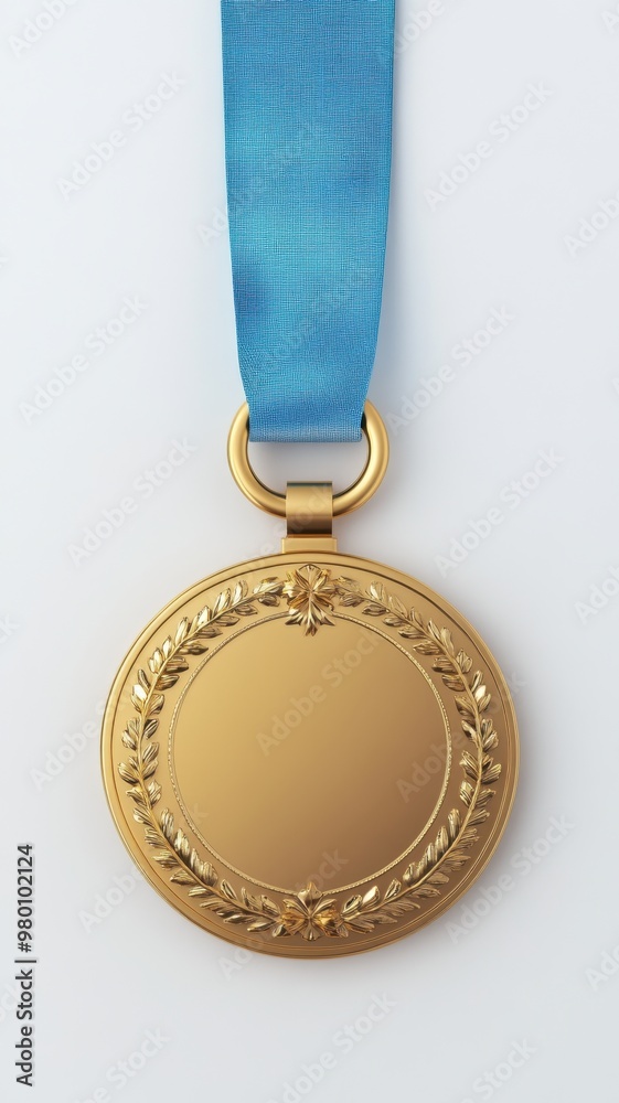 3D gold medal for first place,Champion and winner awards medal set with red ribbon for school ...