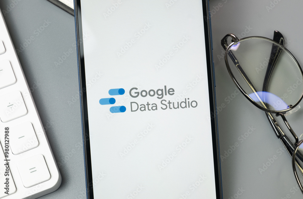 New York, USA - 30 August 2024: Google Data Studio Logo on Phone Screen ...