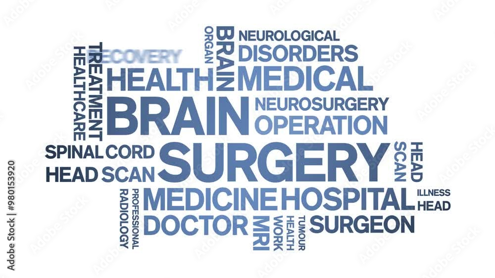 Brain Surgery animated word cloud;text design animation tag kinetic typography seamless loop ...