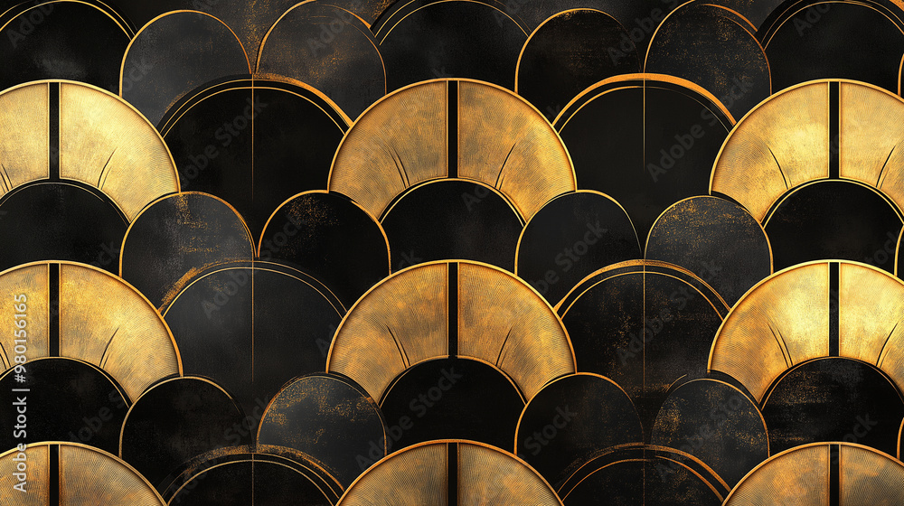 Art Deco Arches and Lines: A sophisticated pattern featuring intricate ...