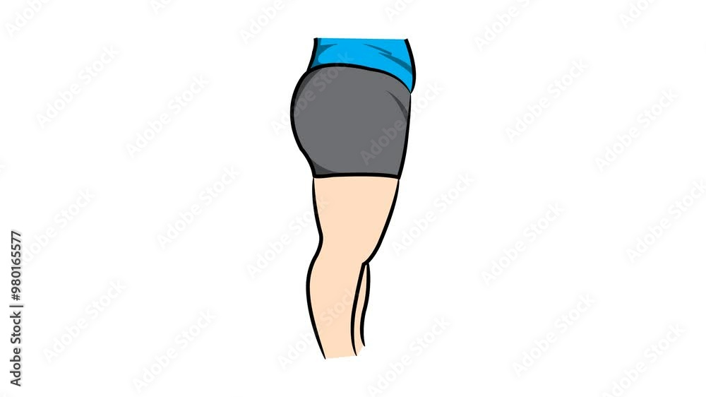 Weight loss Comparison. 2d animation of lower body transformation ...