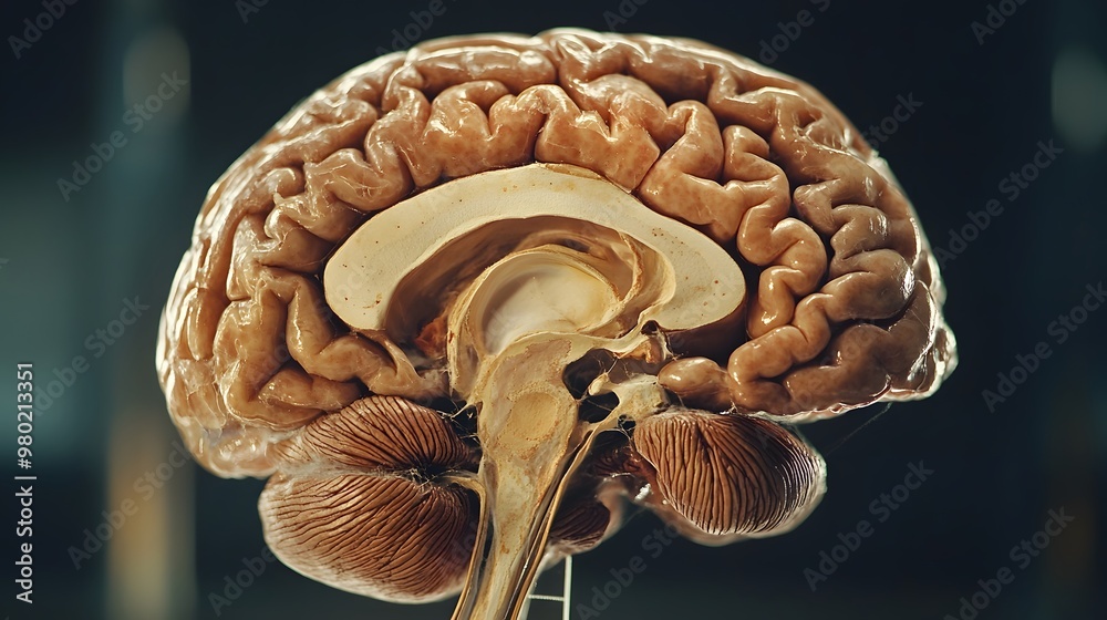 56. Cross-sectional view of the brain with a focus on the limbic system ...