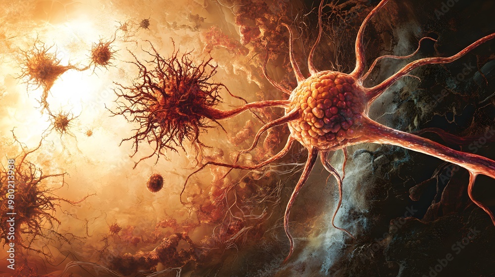 60. Artistic representation of the different types of glial cells and ...