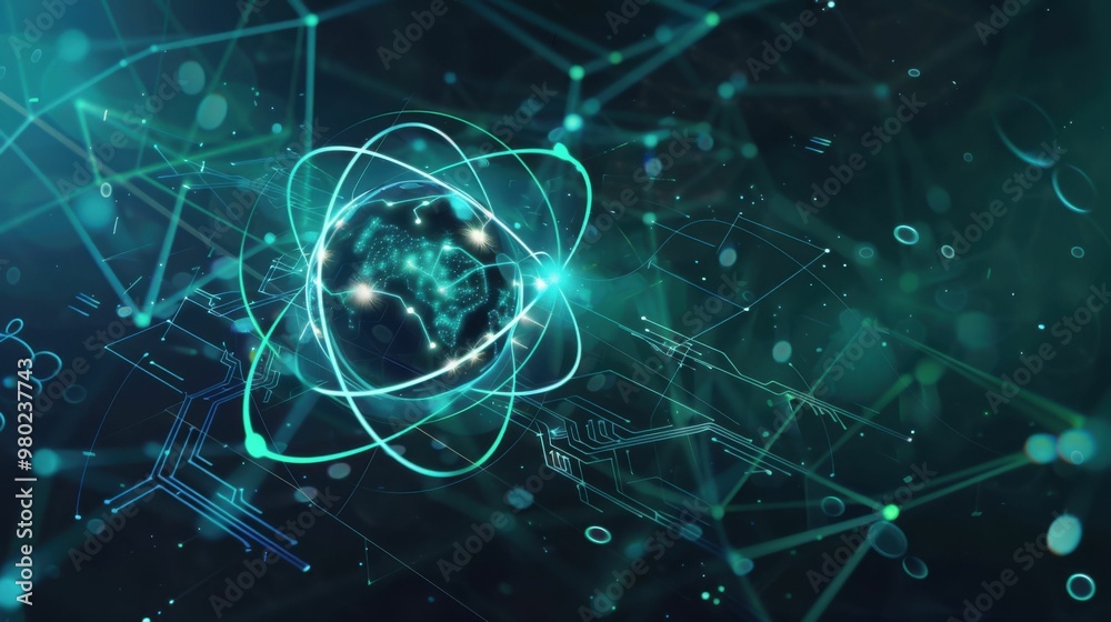 Atom Structure: Central Nucleus Represent the nucleus as a solid sphere ...