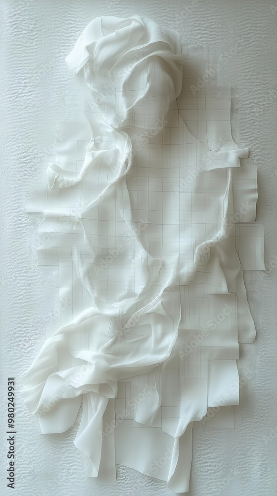 deconstructed tshirt design exploded view of fabric panels minimalist ...