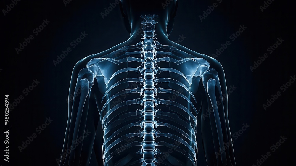 A detailed X-ray image showing vertebral compression in a patient with ...