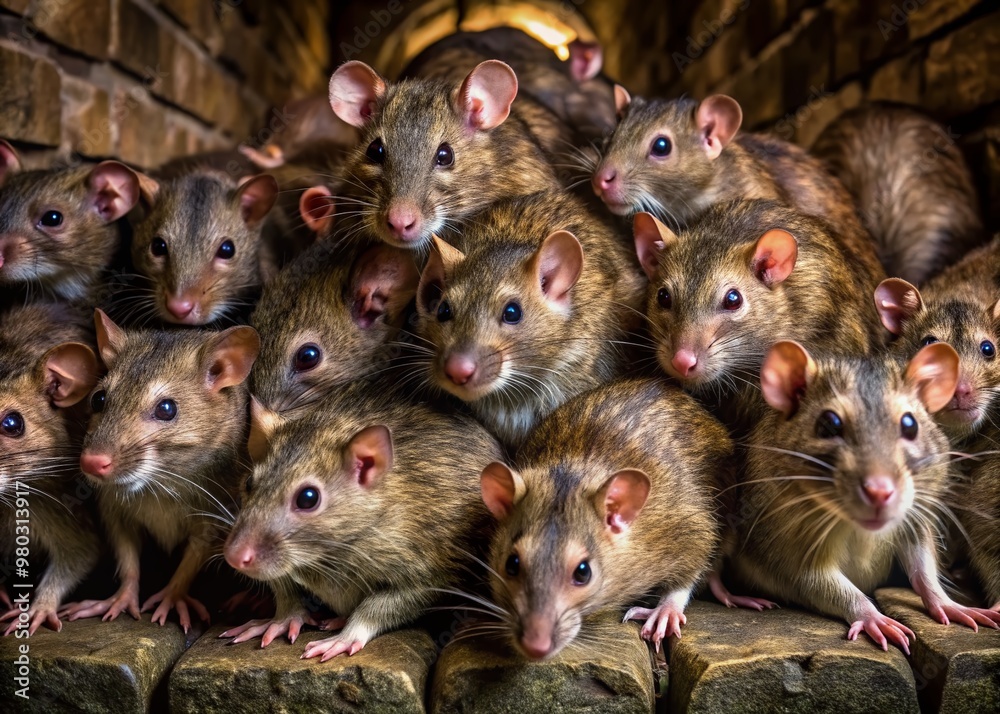 Rodents swarm in close quarters, furry bodies piled high, beady eyes ...