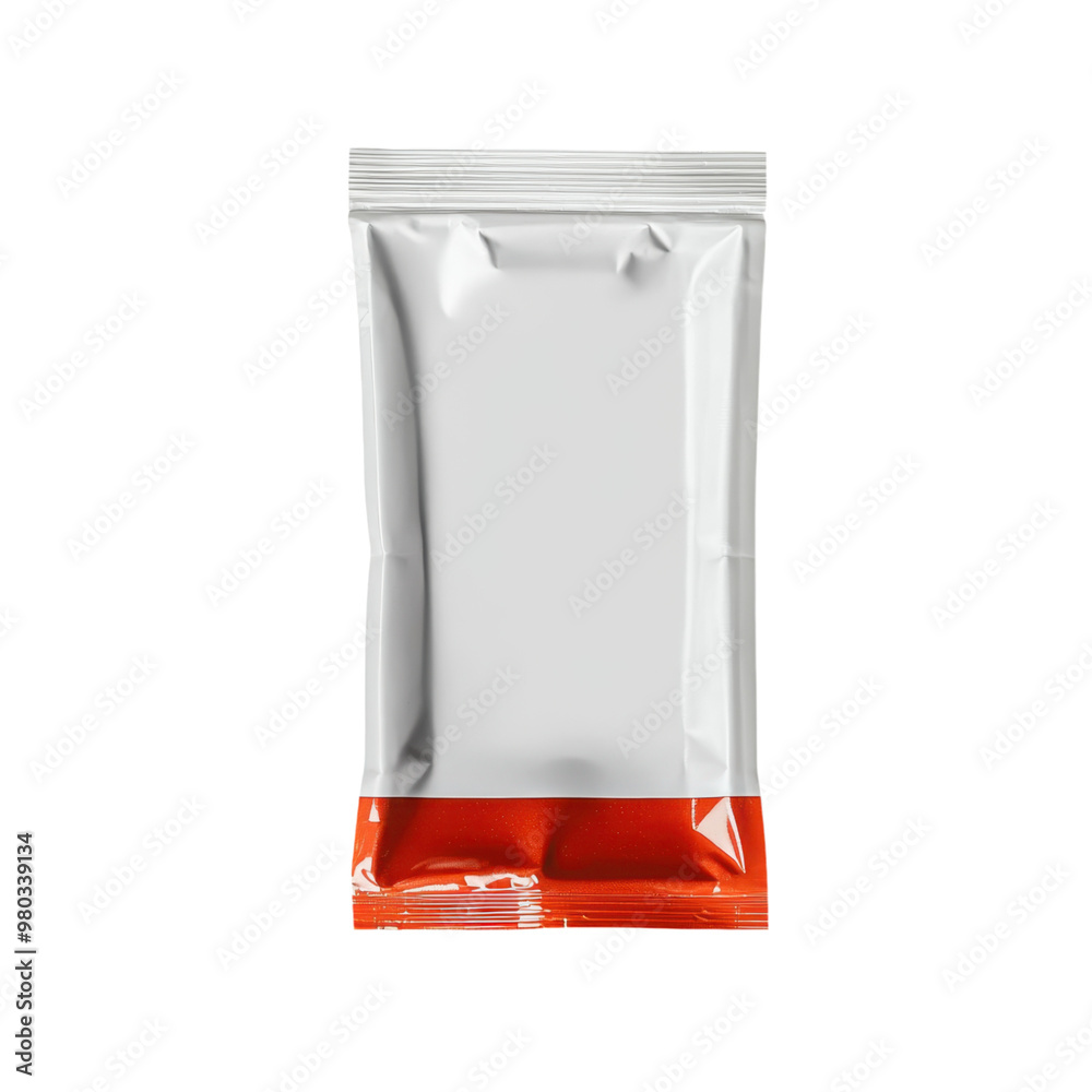 Clear packaging bag with a red bottom, perfect for displaying products ...