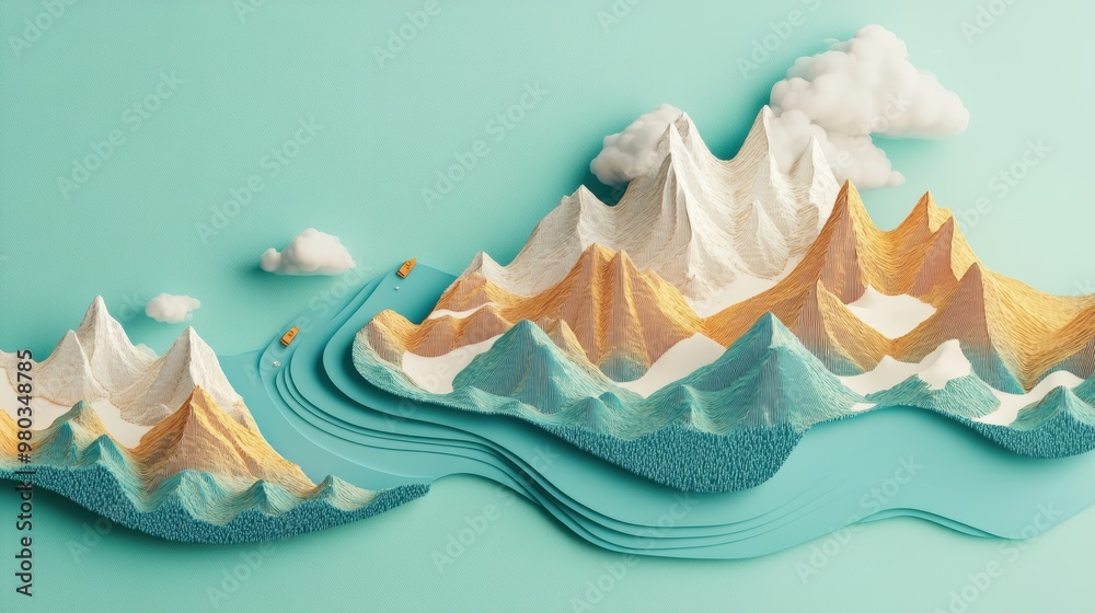Topographic Map of the Himalayas with Contour Lines, A detailed ...