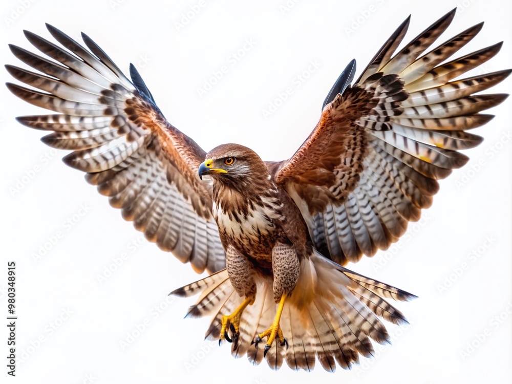Majestic buzzard perched and in flight, showcasing sharp talons and ...