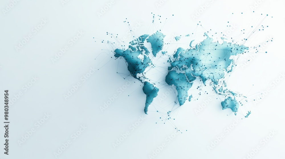 Network Map of International Flight Routes, A network map showcasing ...