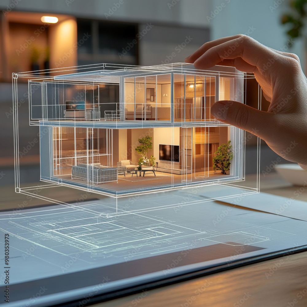 3D house plan: an engineer utilizes a virtual interface for augmented ...