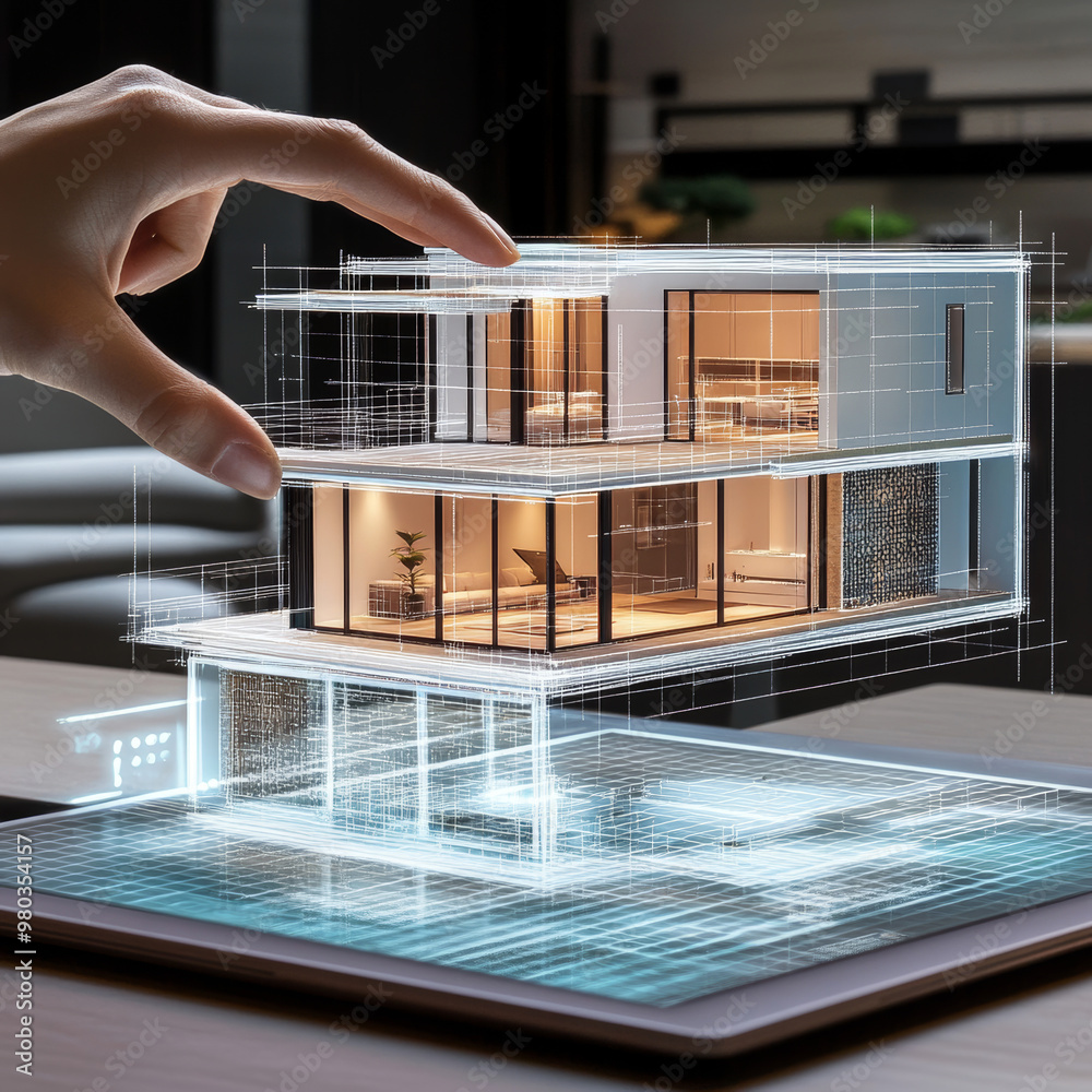 3D house plan: an engineer utilizes a virtual interface for augmented ...