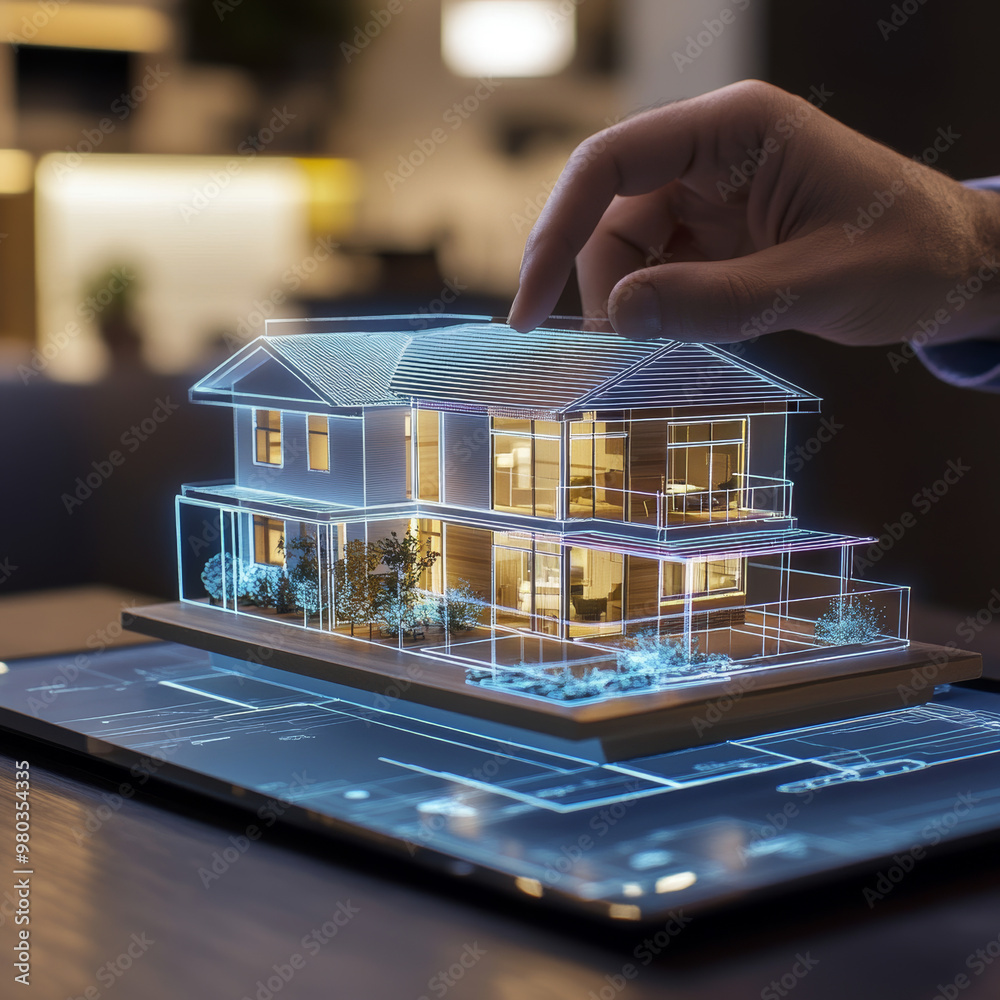 3D house plan: an engineer utilizes a virtual interface for augmented ...