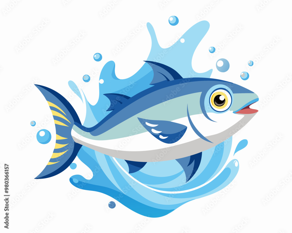Cute Hilsa fish in water splash on a white background. gold fish Stock ...