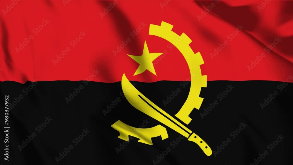 Angola Flags, National flag of Angola, Angola Flag Video, Waving Angola ...