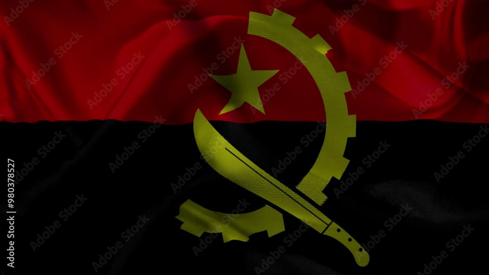 Angola Flag, National Flag of Angola, Angola Flag Video, Waving Angola ...