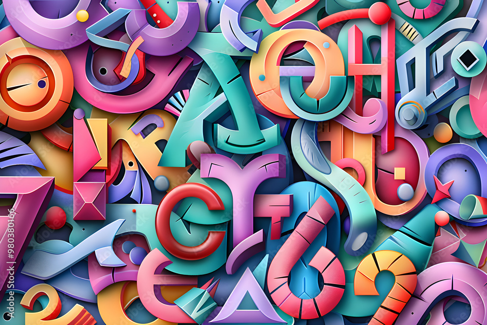 Artistic Typography: A Vibrant Compilation of Letters and Symbols ...