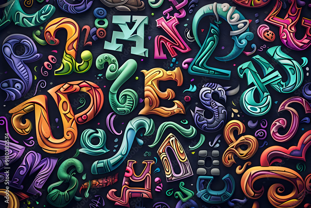 Artistic Typography: A Vibrant Compilation of Letters and Symbols ...