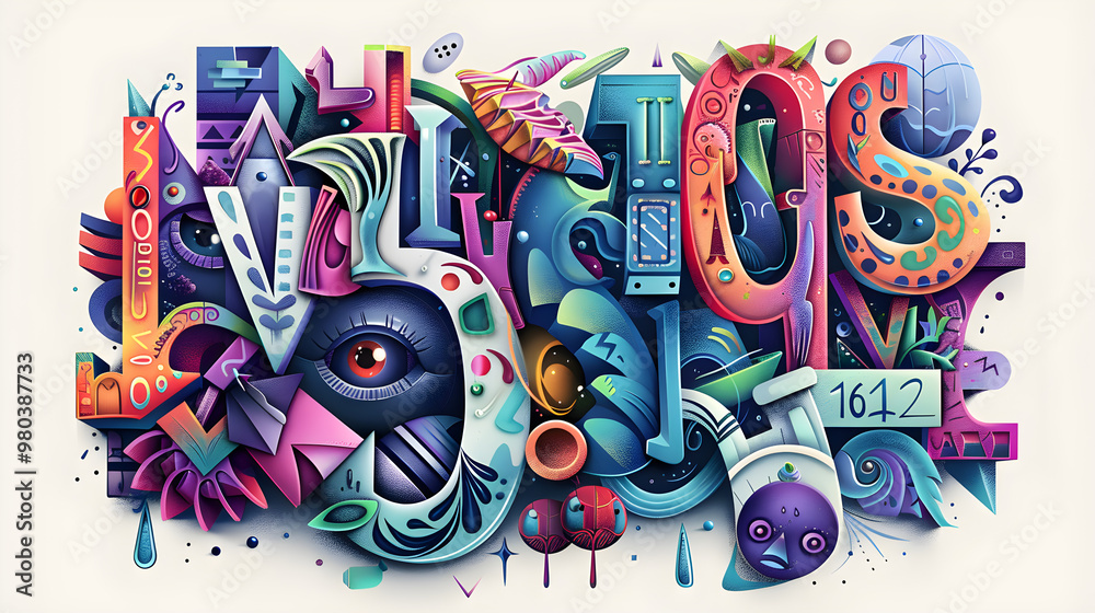 Artistic Typography: A Vibrant Compilation of Letters and Symbols ...