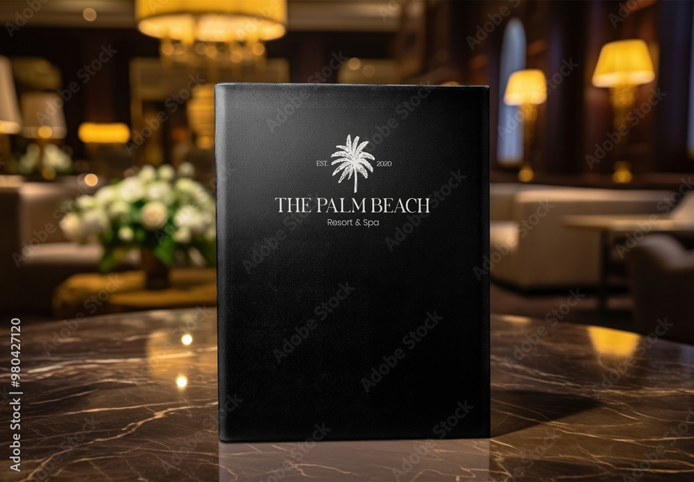 Modelo de Restaurante Menu Book Cover Mockup With Generative AI do ...