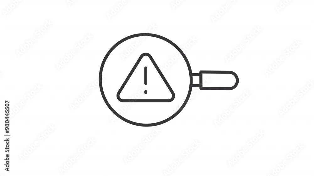 Detecting errors line animation. Threat control animated icon. Rotating ...