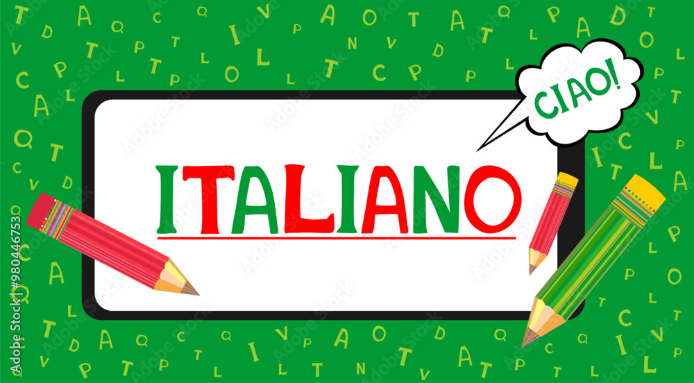 Italiano. Сiao. Translate:"Italian. Hello". Website Banner ...
