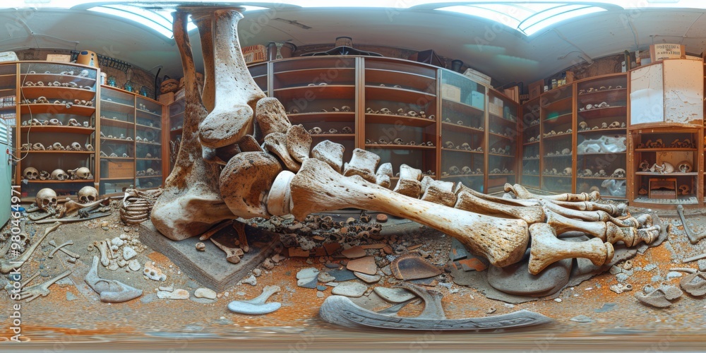An immersive 360-degree panorama of the foot bones, including the ...