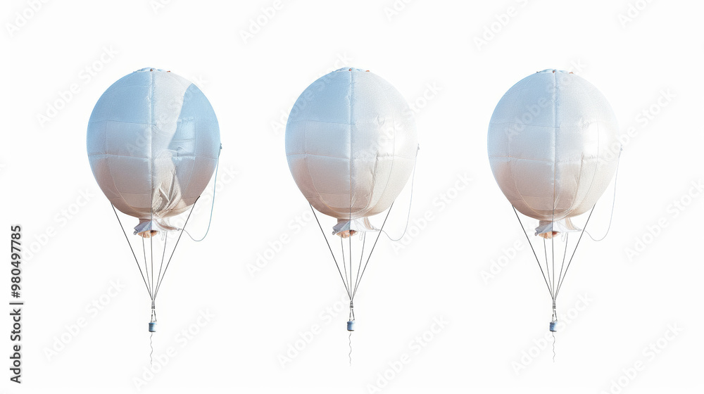 Weather balloons equipped with radiosondes for measuring atmospheric ...