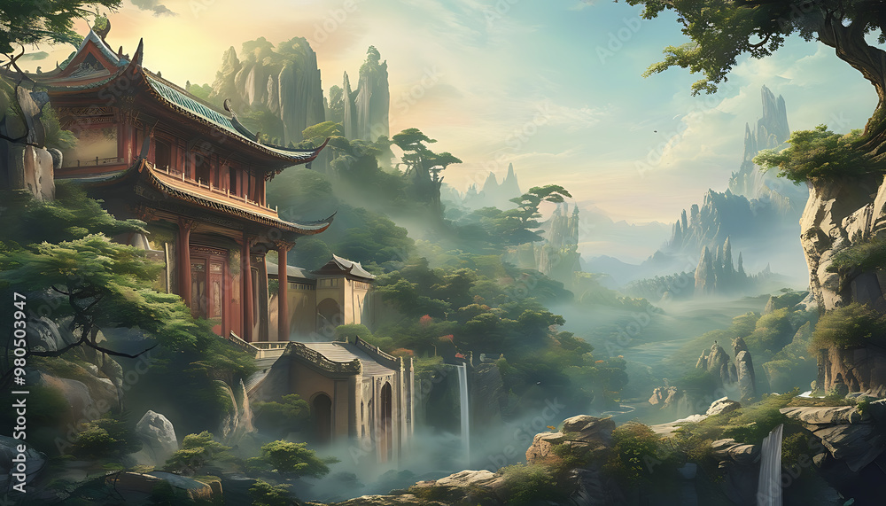 Artistic creation combining the ancient world of murals with natural ...