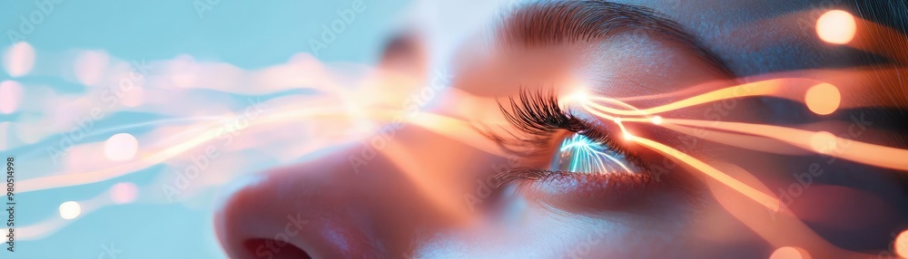 Abstract vision of eyes tracking rapid light movement during EMDR ...