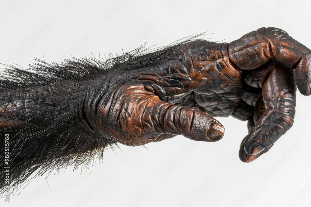 Close-up of a werewolf hand with fur and claws, emphasizing the ...