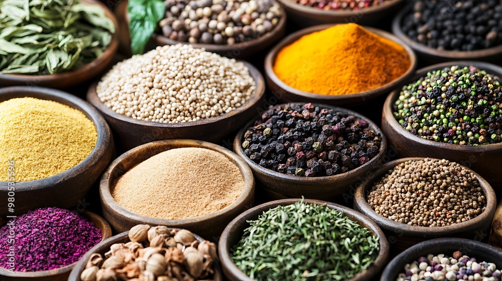 Natural Flavorings and Colorings: A Vibrant Display of Spices, Grains ...