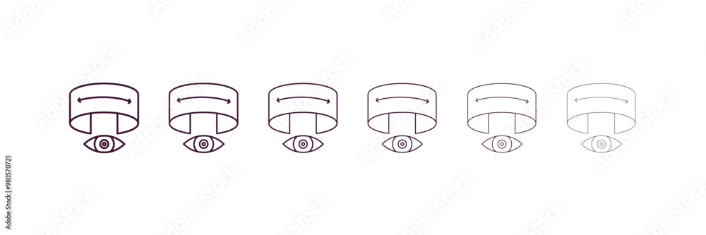 immersive outline icon. Linear vector from ai and tech concept. 6 different line style immersive ...