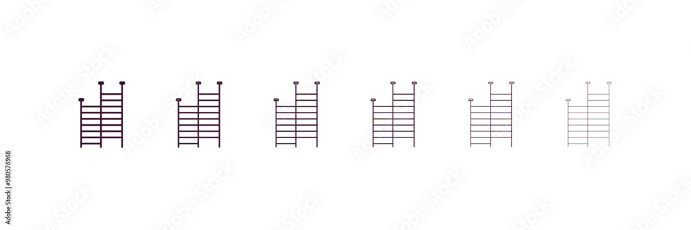gym ladder outline icon. Linear vector from gym concept. 6 different ...