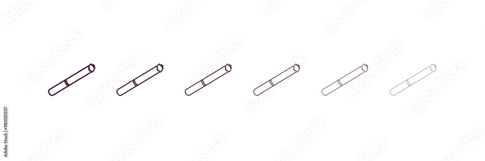 smoking outline icon. Linear vector from hotel concept. 6 different line style smoking icon ...