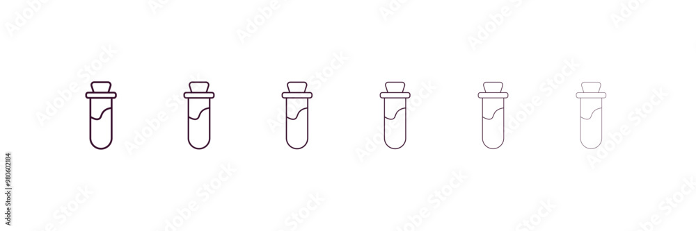 blood sample outline icon. Linear vector from medical concept. 6 different line style blood ...