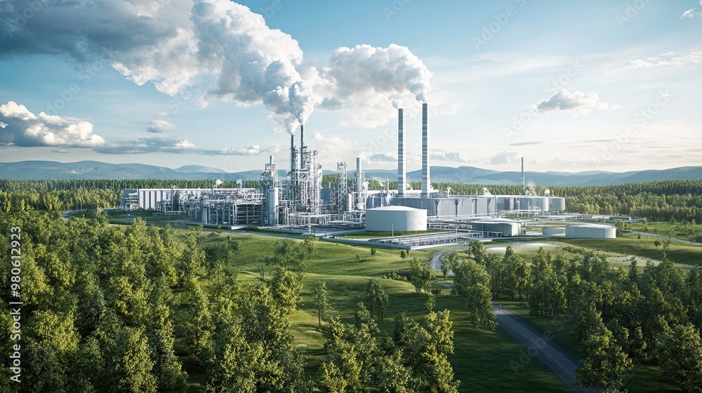 State-of-the-art carbon capture and storage facility in a verdant ...