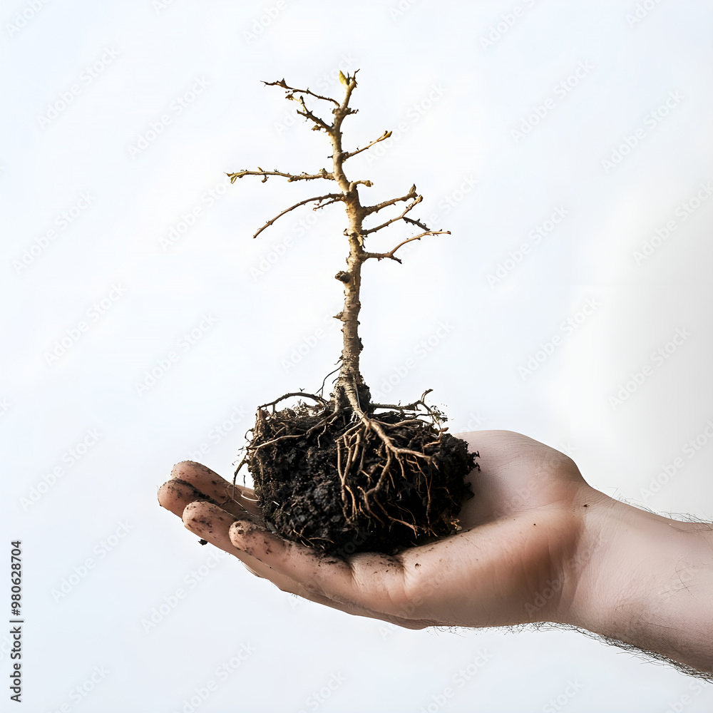 Cultivating growth how caring hands nurture a tree seedling for a ...