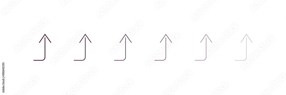 vertical data bars outline icon. Linear vector from user interface concept. 6 different line ...
